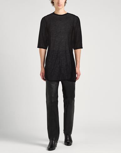 RICK OWENS man t-shirt black size s wool, polyester