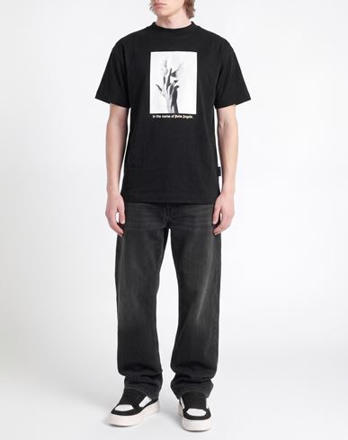 PALM ANGELS man t-shirt black size xl cotton