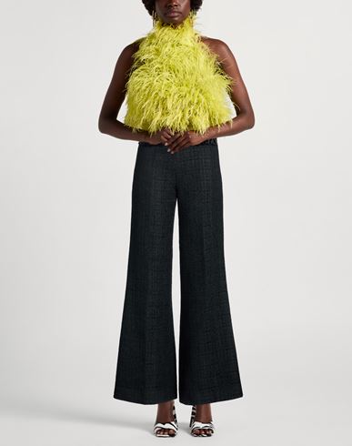SANDRO Sandro Tweed Wide-Leg Pants with Satin Trims