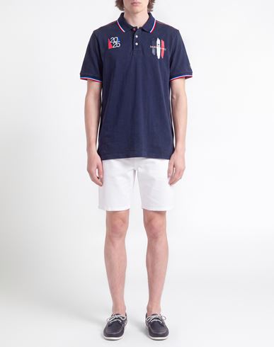 NORTH SAILS man polo shirt midnight blue size xxl cotton, elastane