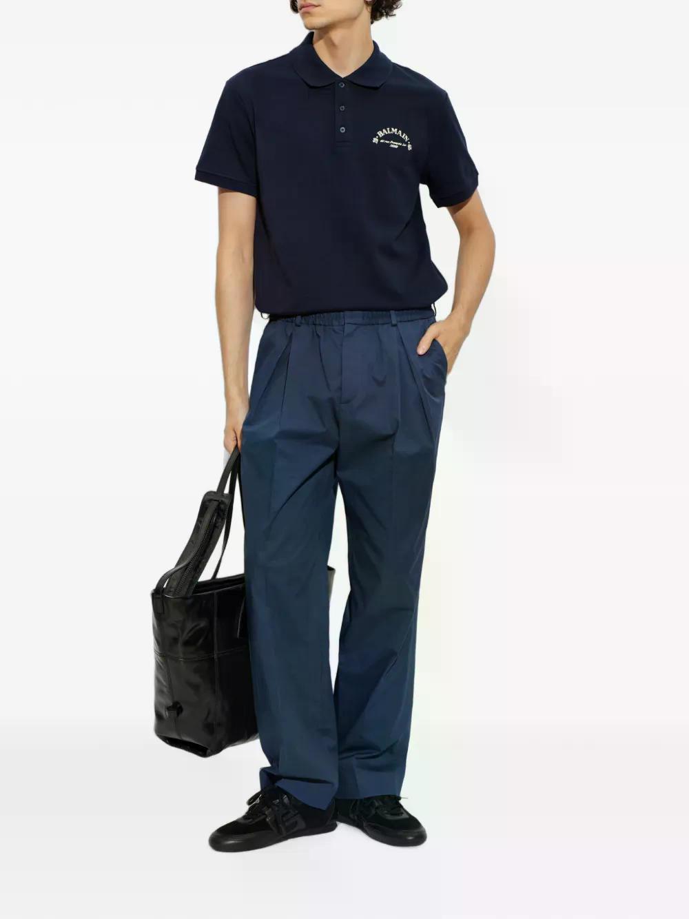 BALMAIN logo-print cotton polo shirt