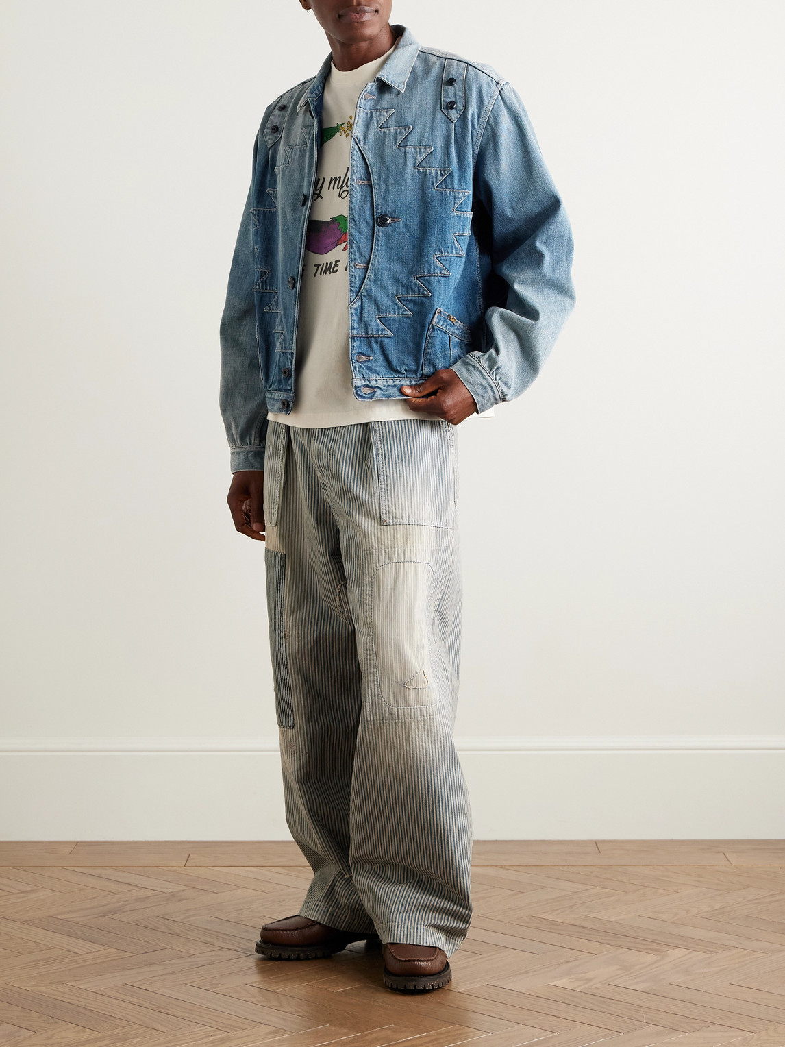 KAPITAL KAPITAL Thunderbird Panelled Denim Blouson Jacket