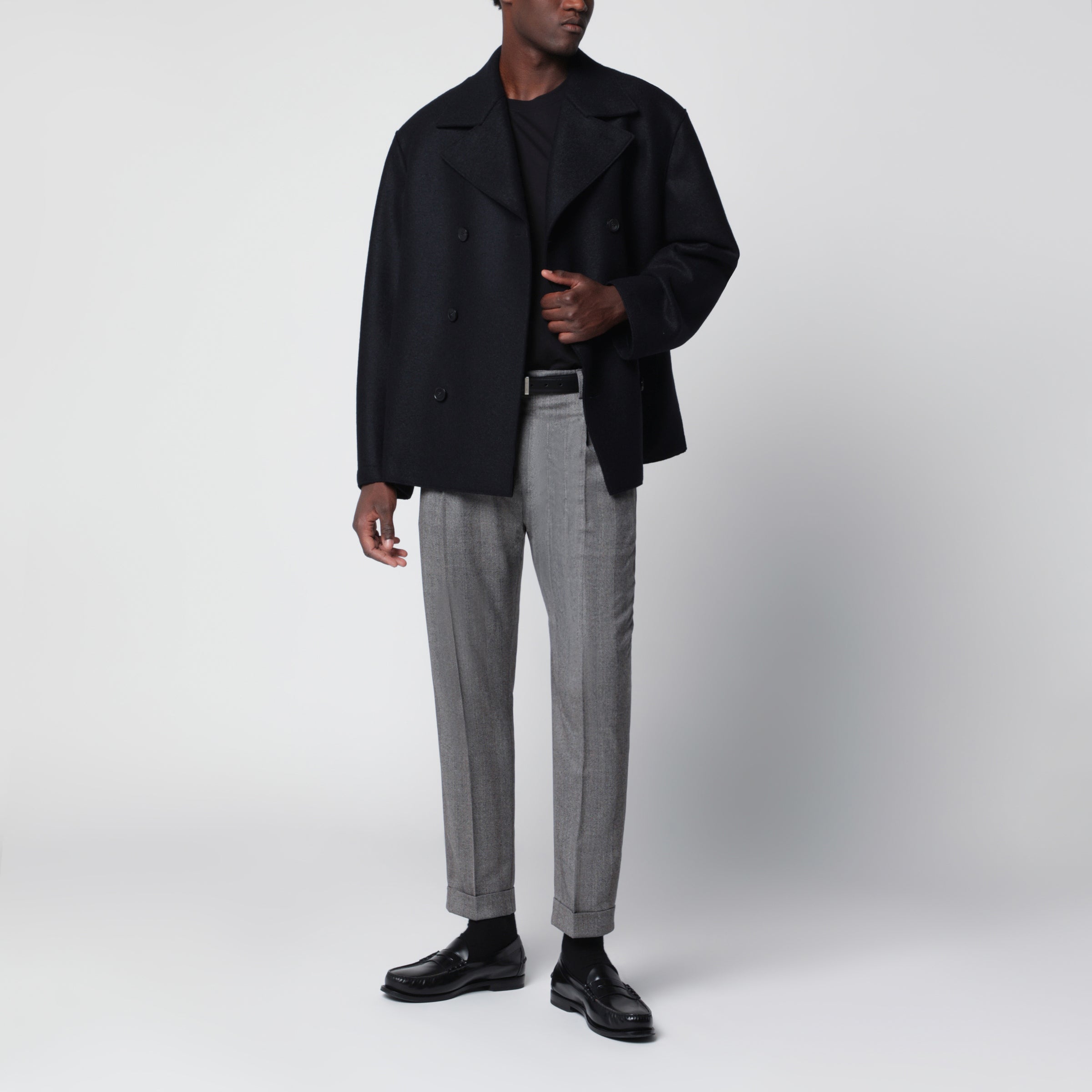 HARRIS WHARF LONDON Harris Wharf London Short Double-Breasted Wool Coat