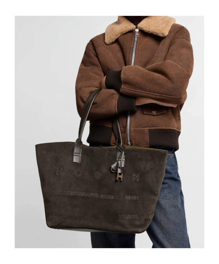 HOGAN Hogan Suede Tote Bag with Removable Pouch