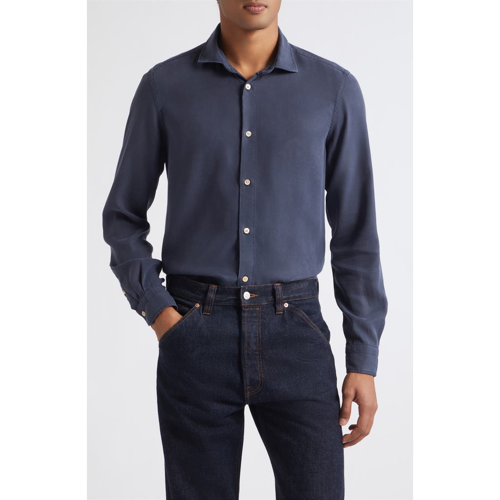 BOGLIOLI spread collar long sleeve button shirt