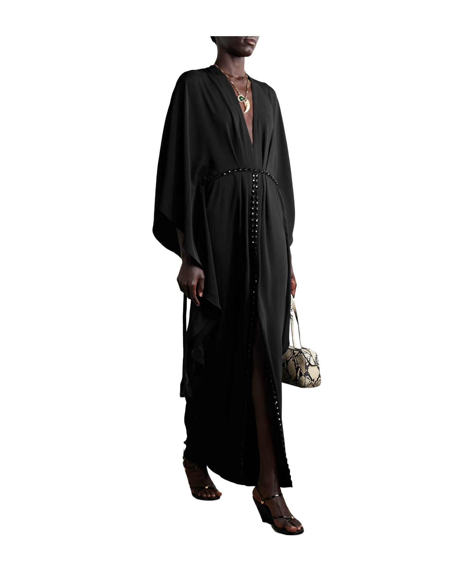 JOHANNA ORTIZ Johanna Ortiz Crystal-Embellished Pleated Maxi Dress