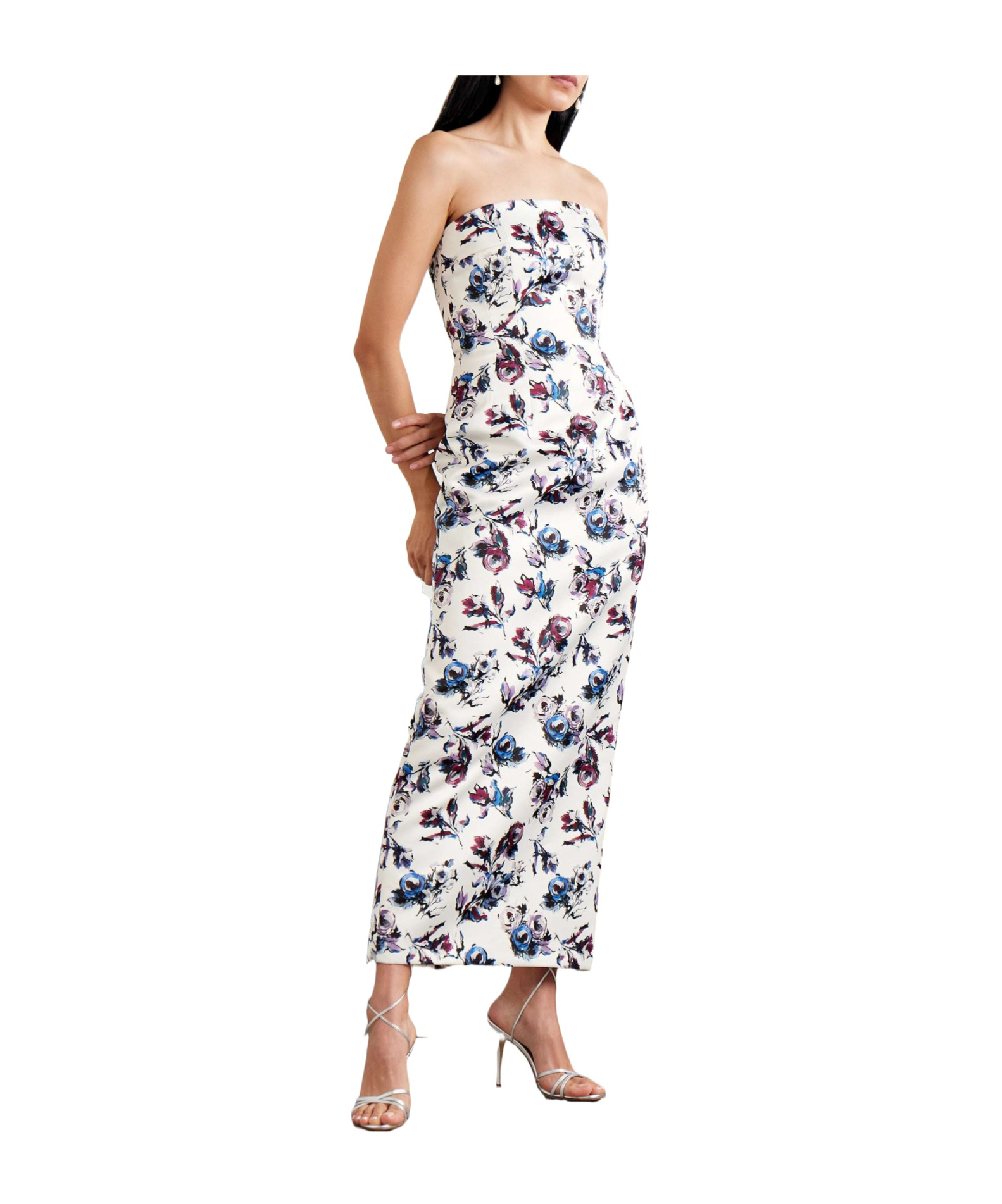 EMILIA WICKSTEAD Emilia Wickstead Strapless Floral-Print Midi Dress