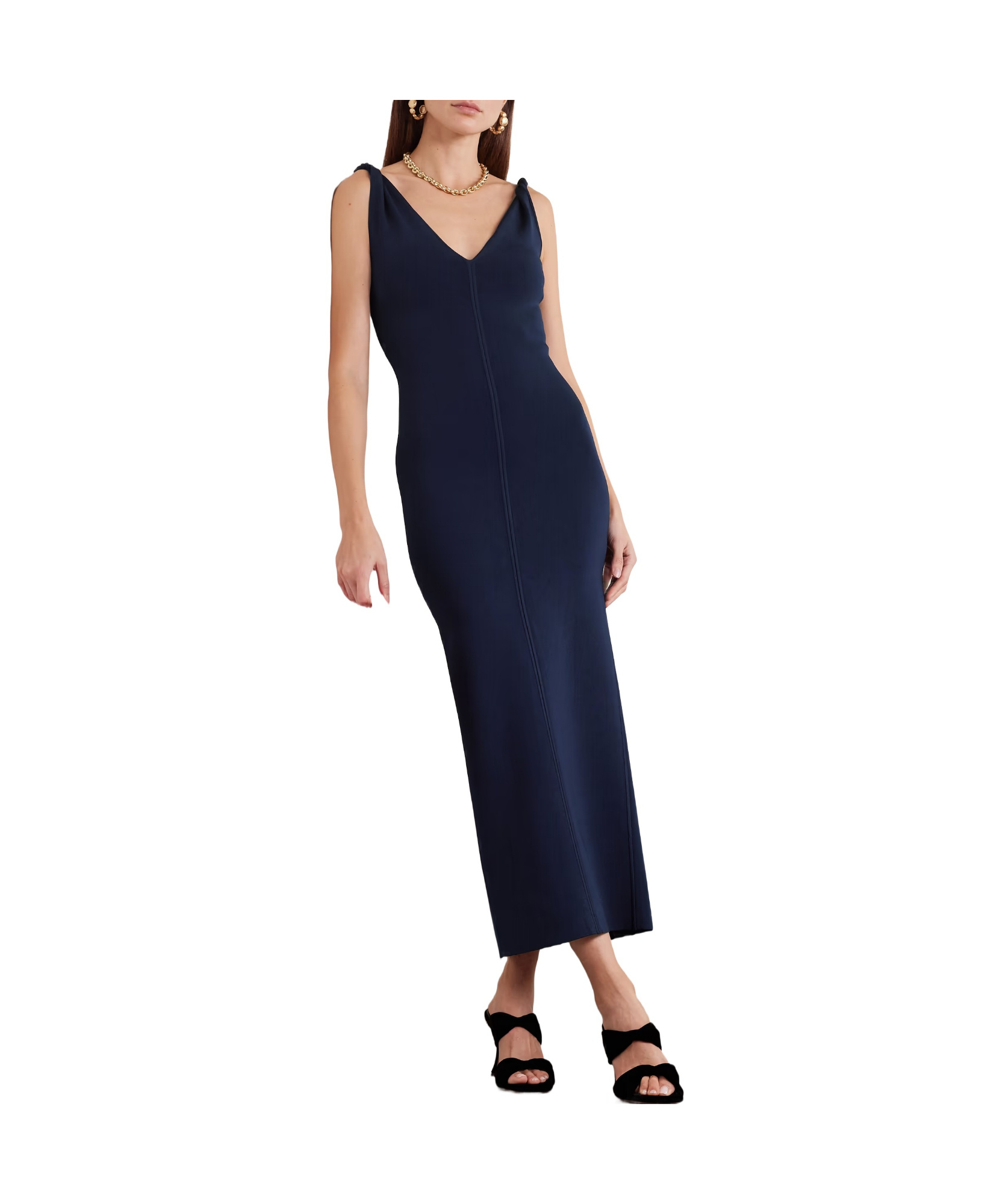 GALVAN Galvan Tyra Stretch-Knit Midi Dress