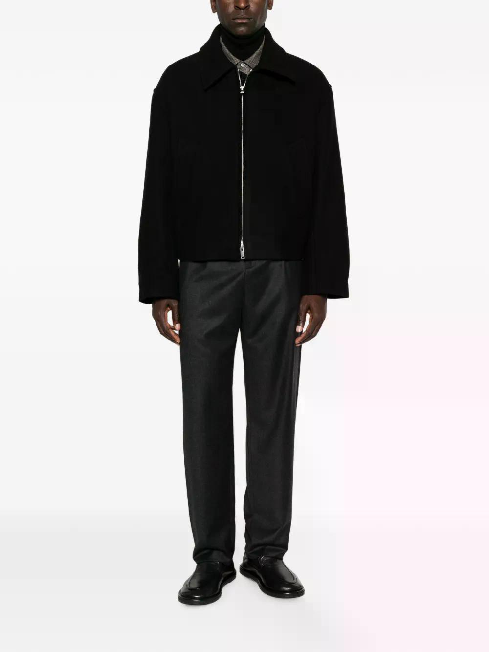 STUDIO NICHOLSON Studio Nicholson Zip-Up Spread Collar Shirt Jacket