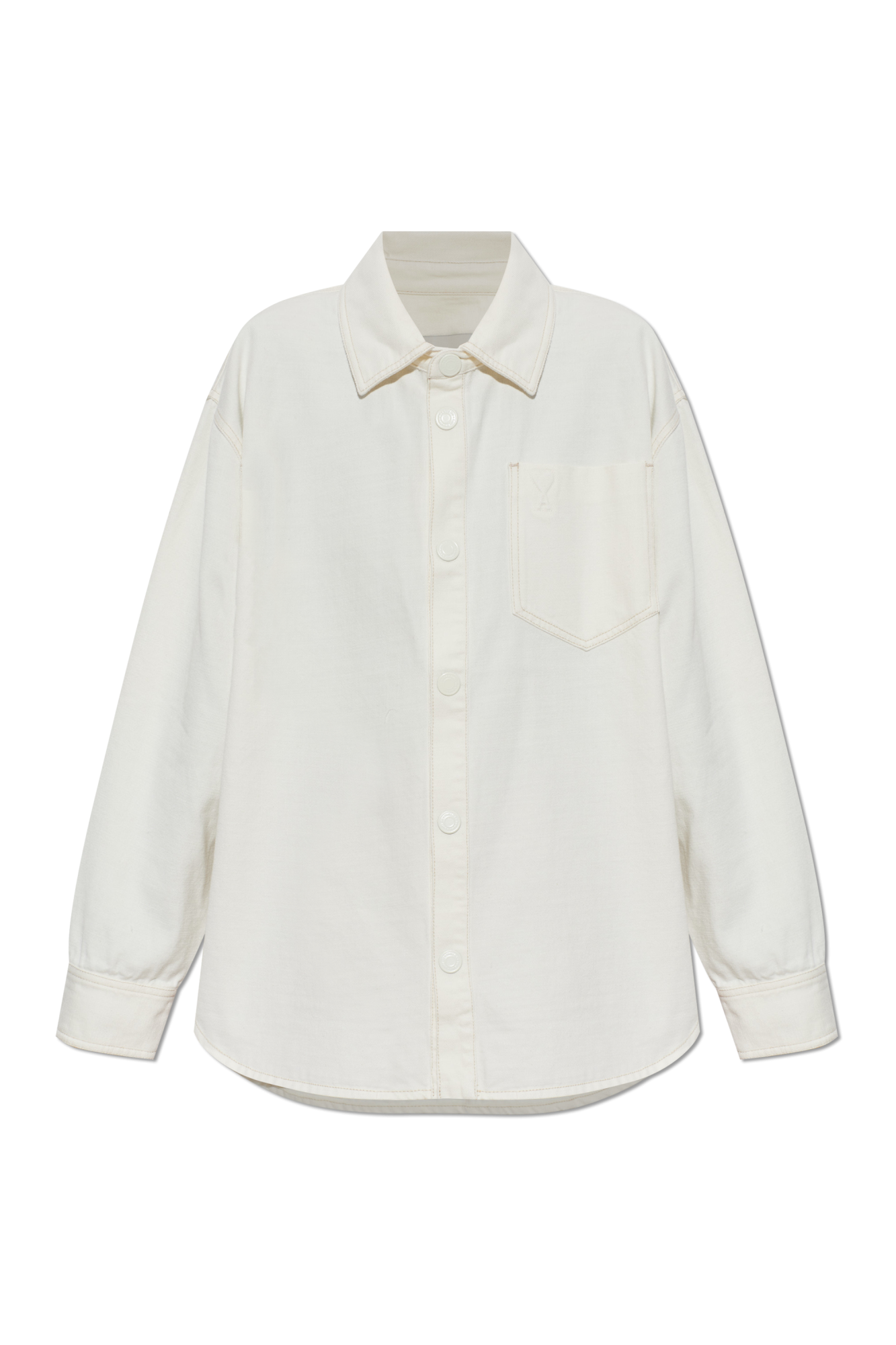 COPERNI Oversized leather-trimmed paneled denim jacket
