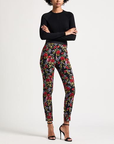 DOLCE & GABBANA DOLCE & GABBANA Black Floral Print Silk Blend Skinny Pants