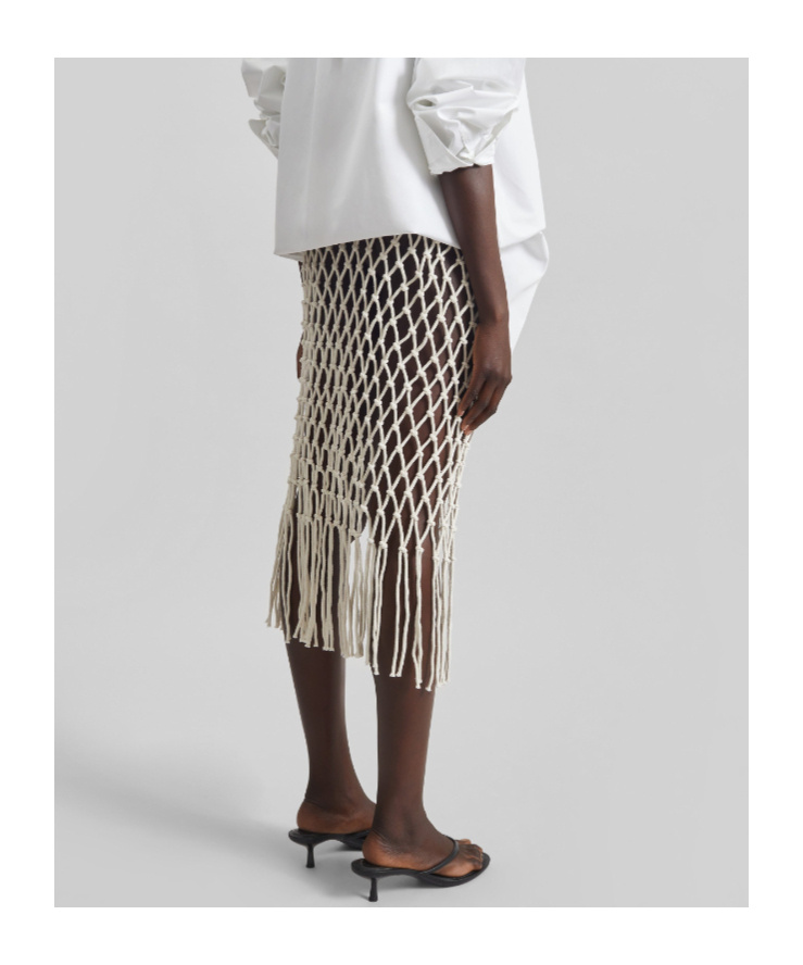 THE FRANKIE SHOP The Frankie Shop Tropea Macrame Skirt
