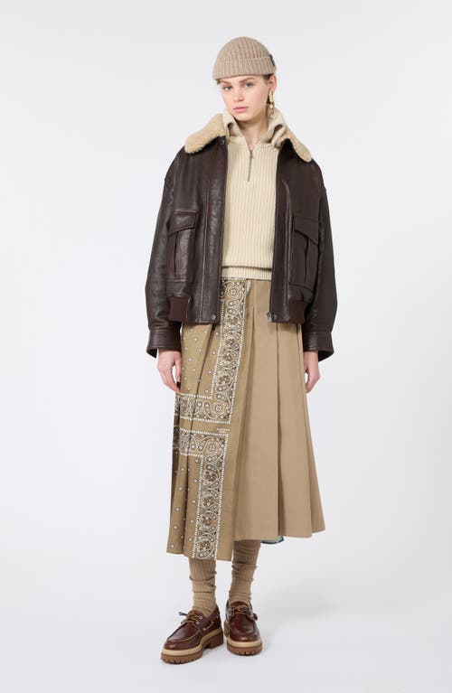 MAX MARA Weekend Max Mara Pleated Midi Skirt with Contrast Panel