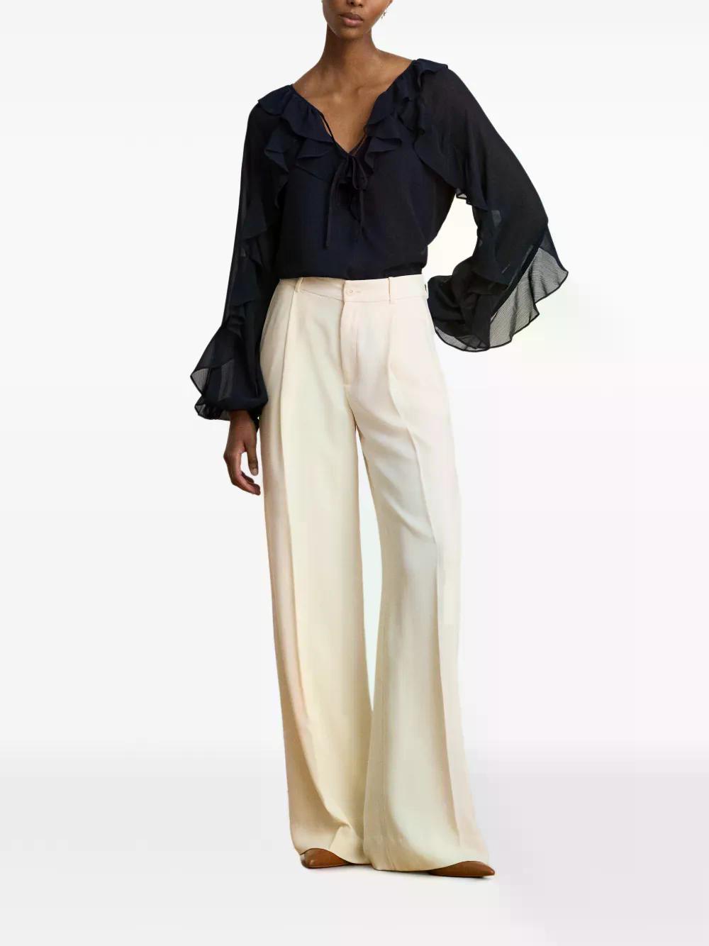 RALPH LAUREN Lauren Ralph Lauren Ruffled Sleeve Blouse