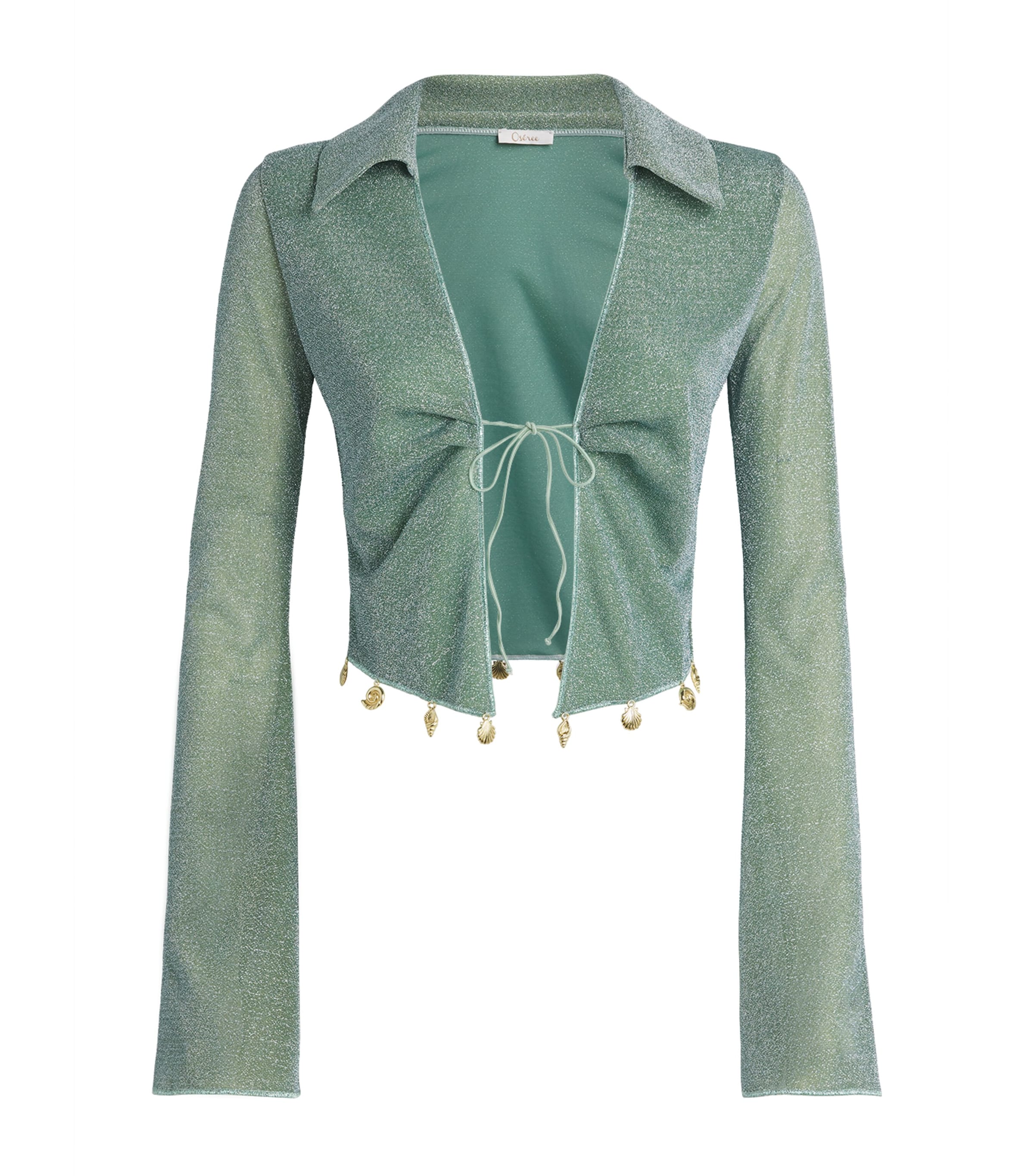 OSEREE Oséree Cropped Lumière Shirt with Nautical Charms