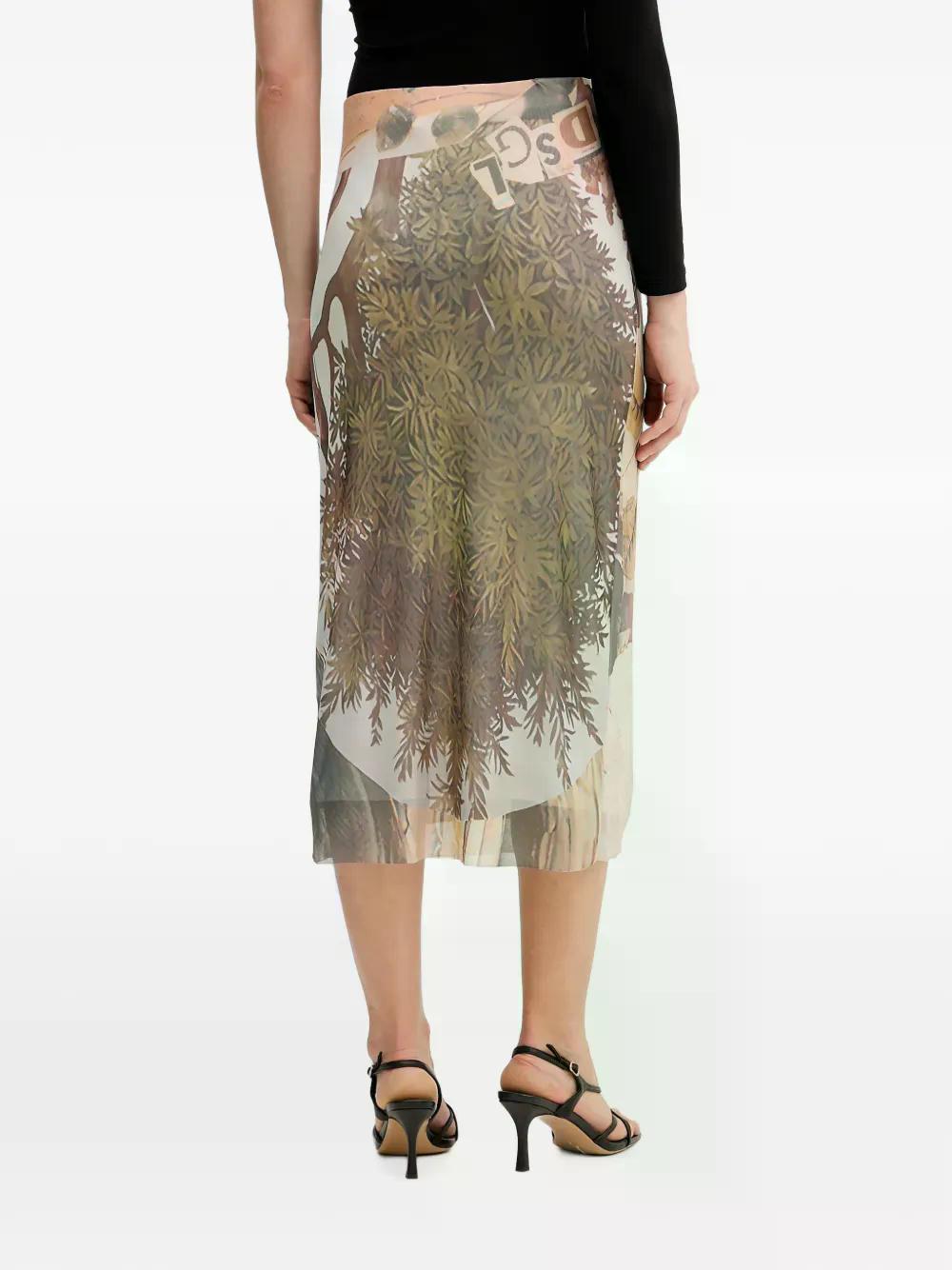 DESIGUAL Desigual Collage Midi Skirt