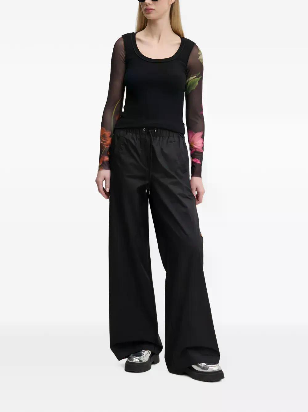 DESIGUAL Desigual Long-Sleeve T-Shirt with Floral Print Sleeves
