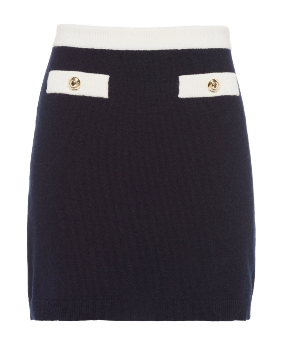 MIU MIU Miu Miu Cashmere Mini Skirt with Contrasting Pockets