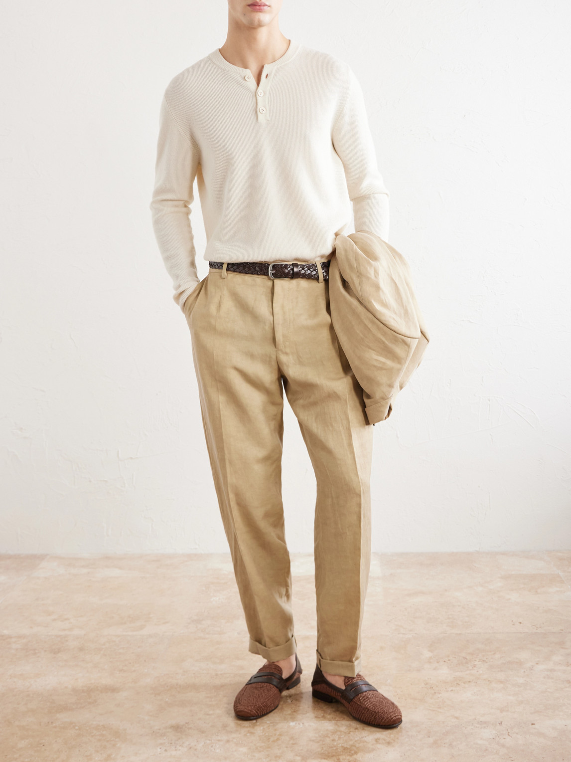 DOLCE & GABBANA Dolce&Gabbana Tapered Linen Trousers