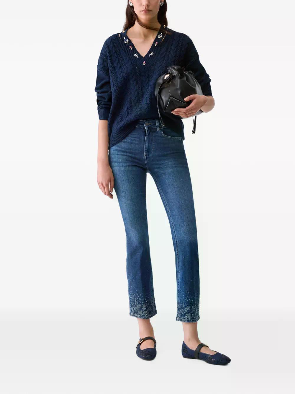 LIU JO LIU JO Bootcut Jeans with Rhinestone Embellishments