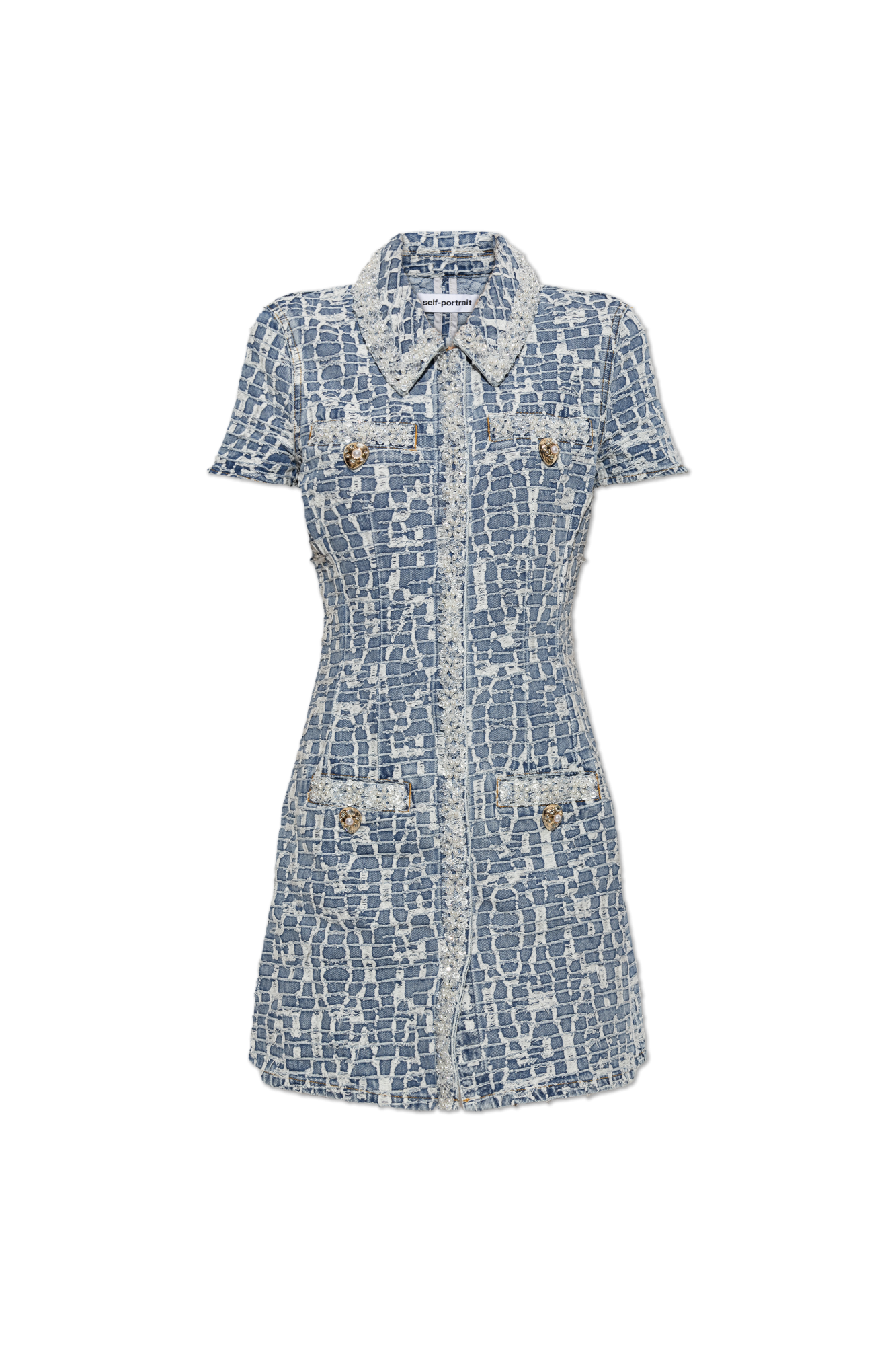 DSQUARED2 DSQUARED2 Panelled Tweed Denim Mini Dress