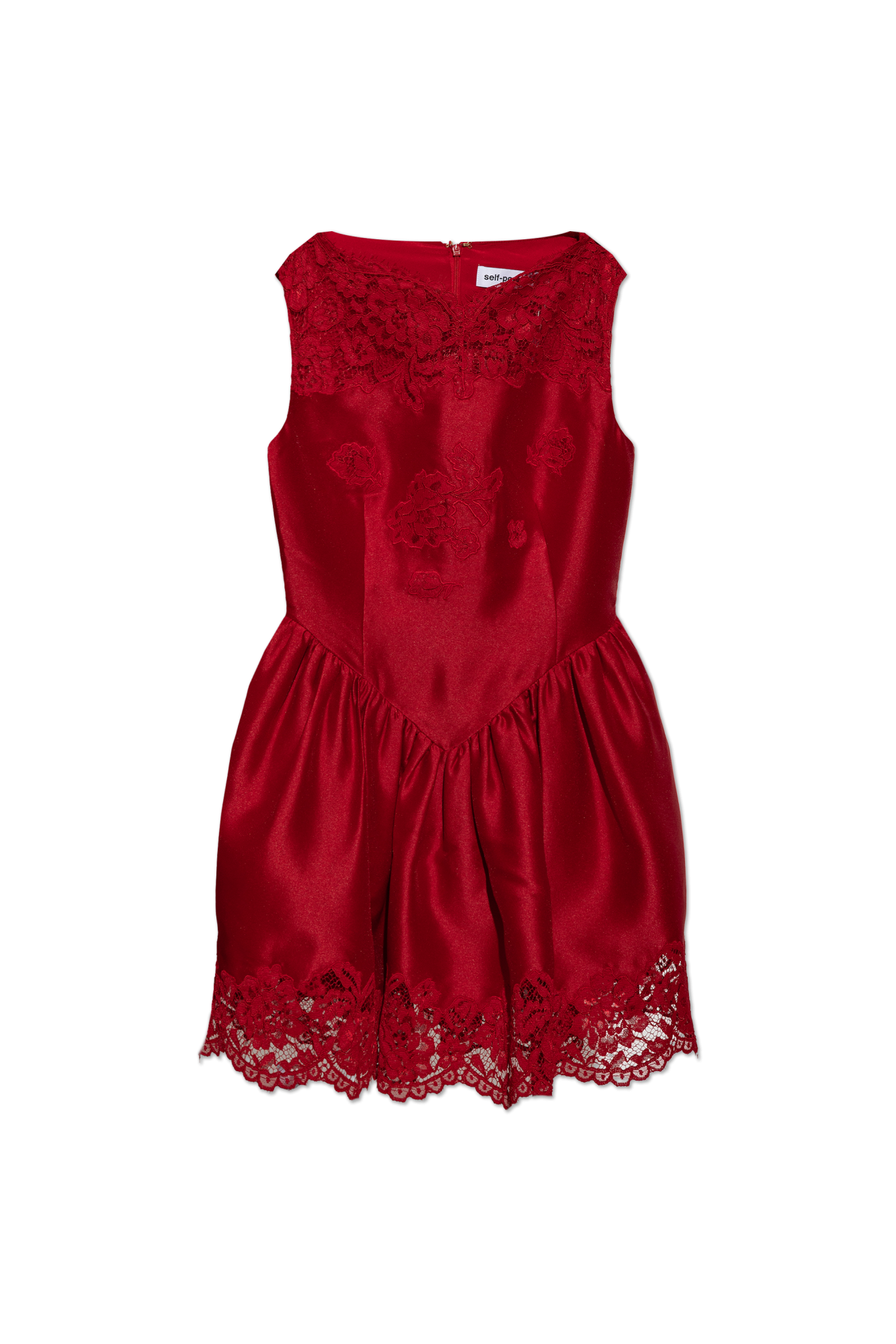 SELF-PORTRAIT Self-Portrait Lace Taffeta Mini Dress