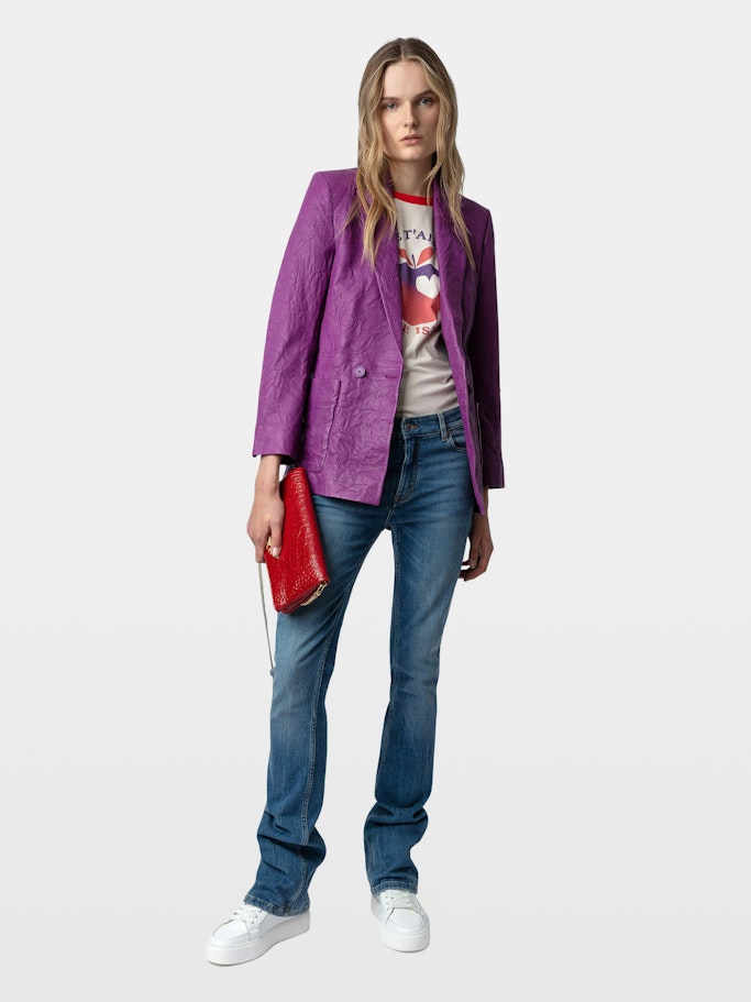 ZADIG&VOLTAIRE Visko Crinkled Leather Blazer