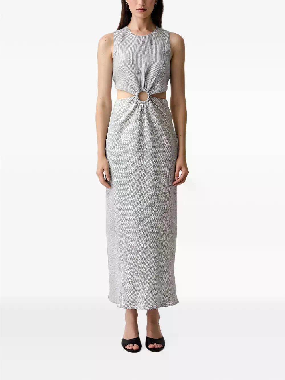 VICOLO VICOLO Sleeveless Round Neck Cut-Out Detail Midi Dress