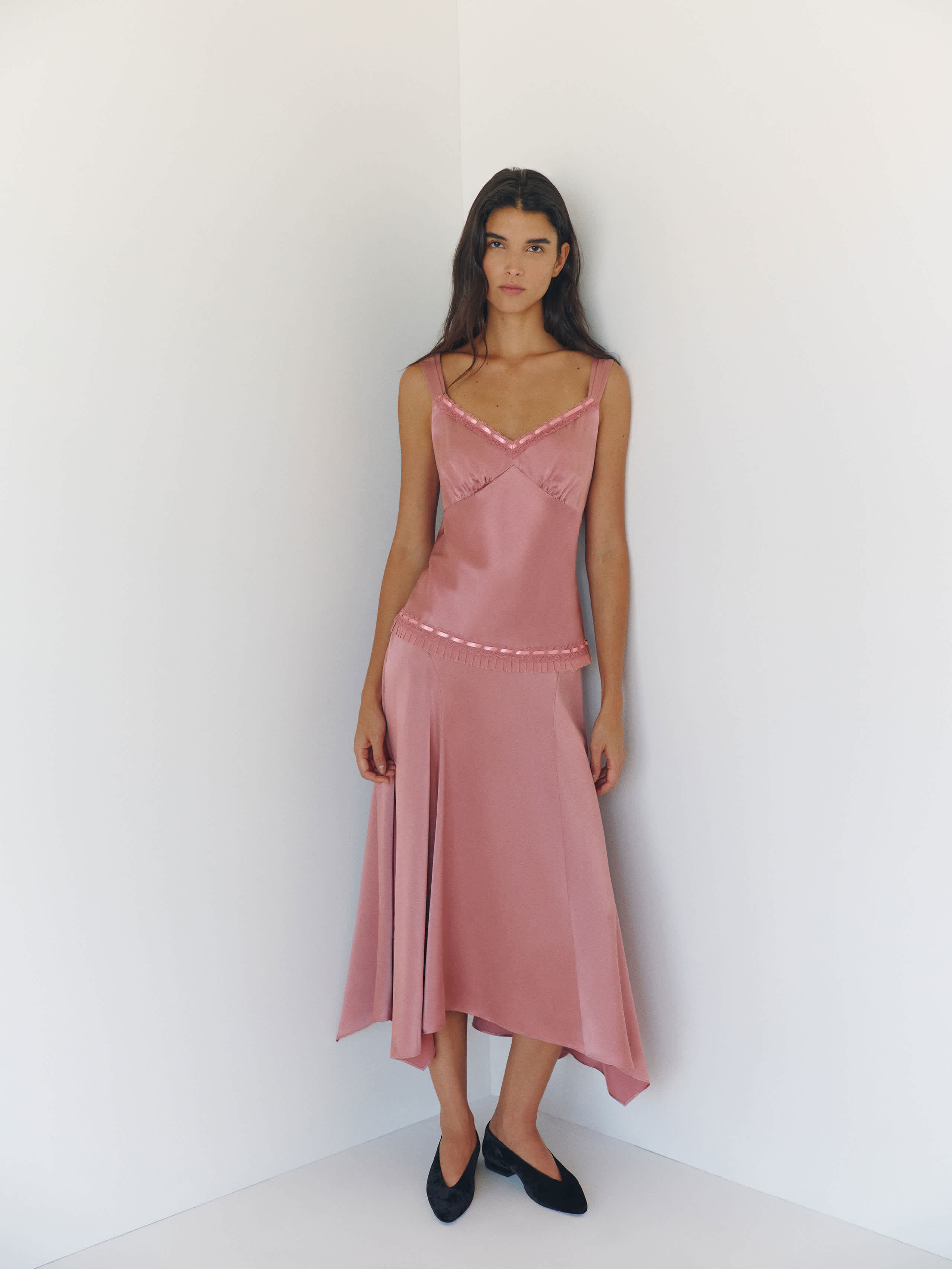 REFORMATION Reformation McCall Silk Skirt