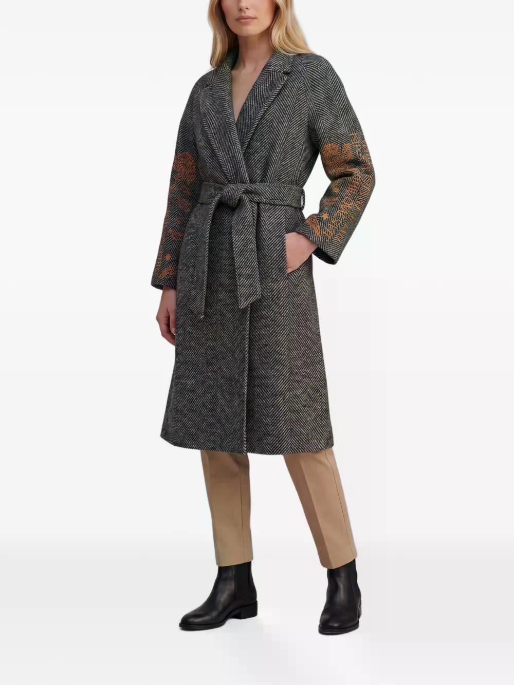 MOSCHINO Moschino Herringbone Embroidered Coat