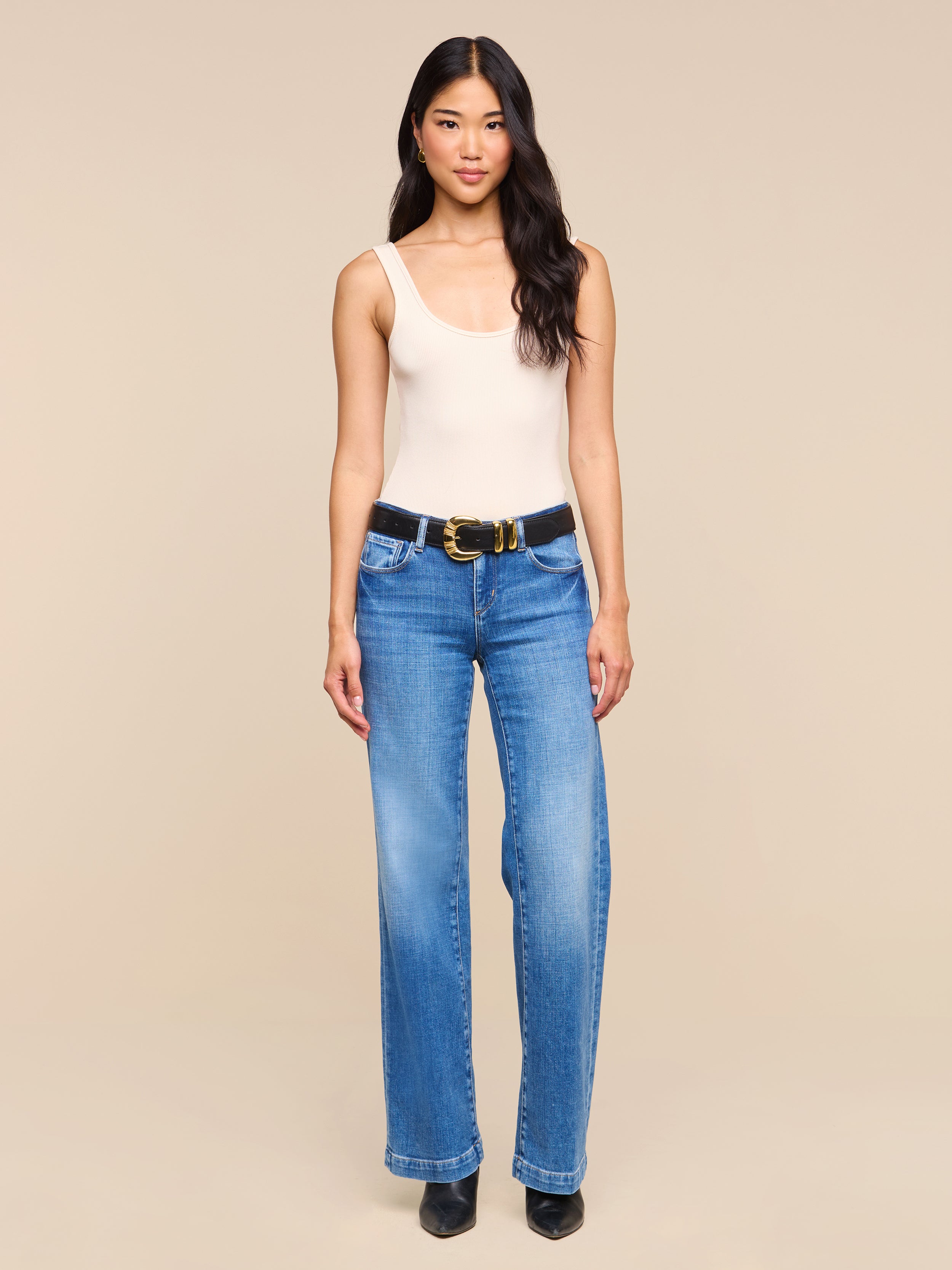 L'AGENCE L'AGENCE Yarros Leather Belt with Gold-Plated Buckle