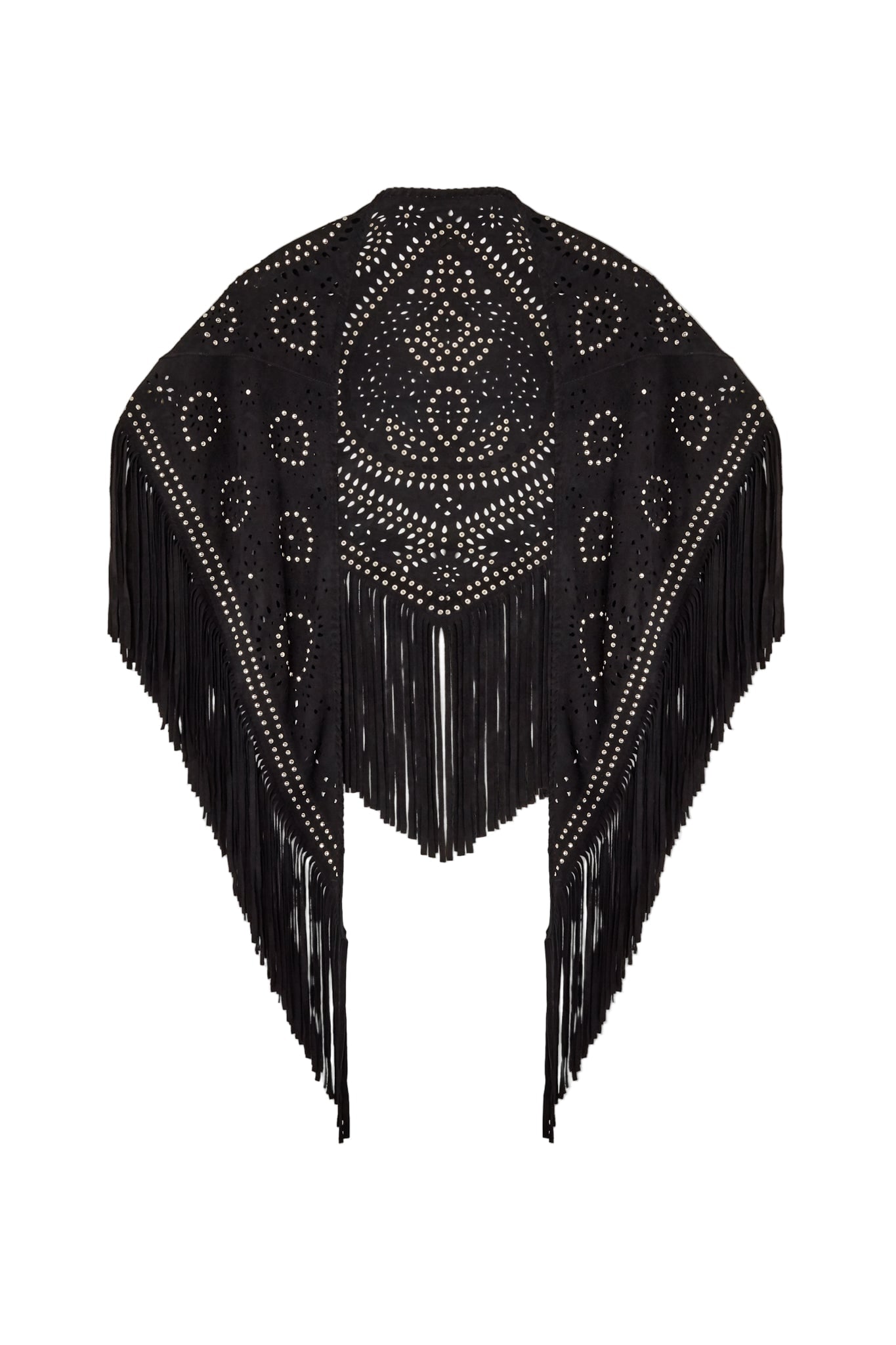 FREE PEOPLE Embellished Suede Cape