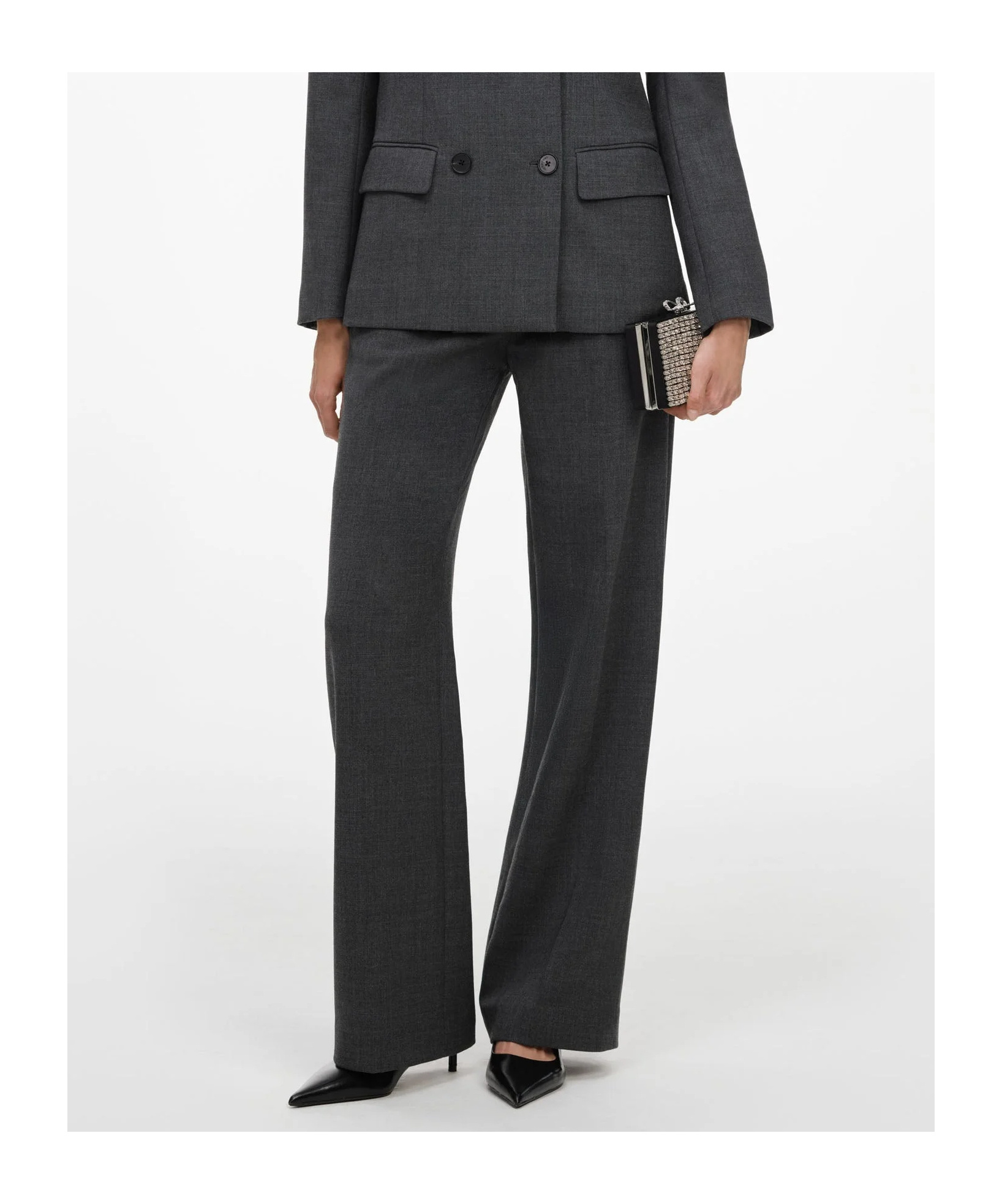 SELF-PORTRAIT Self-Portrait Tailored Wide-Leg Trousers