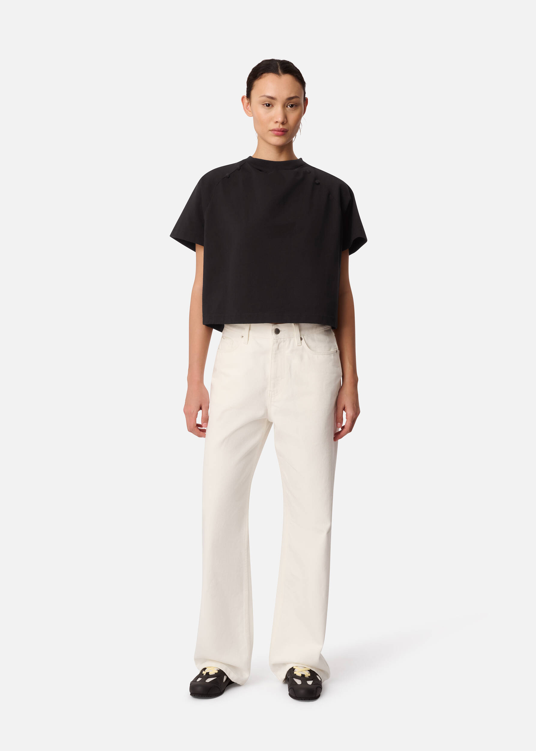 AXEL ARIGATO Axel Arigato Hosta T-Shirt with Shoulder Buttons