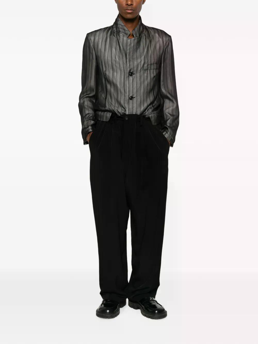 YOHJI YAMAMOTO Yohji Yamamoto Black Pleated Wide-Leg Trousers