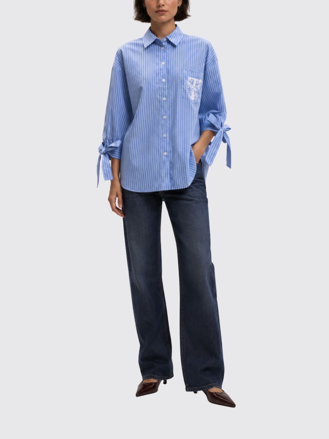 TWINSET Twinset Striped Tie-Detailed Shirt