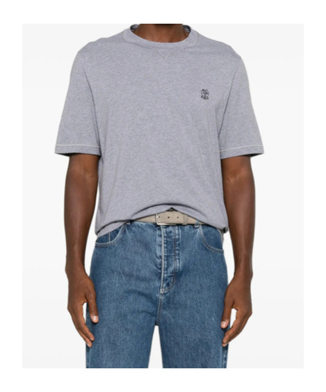 BRUNELLO CUCINELLI logo-embroidered T-shirt