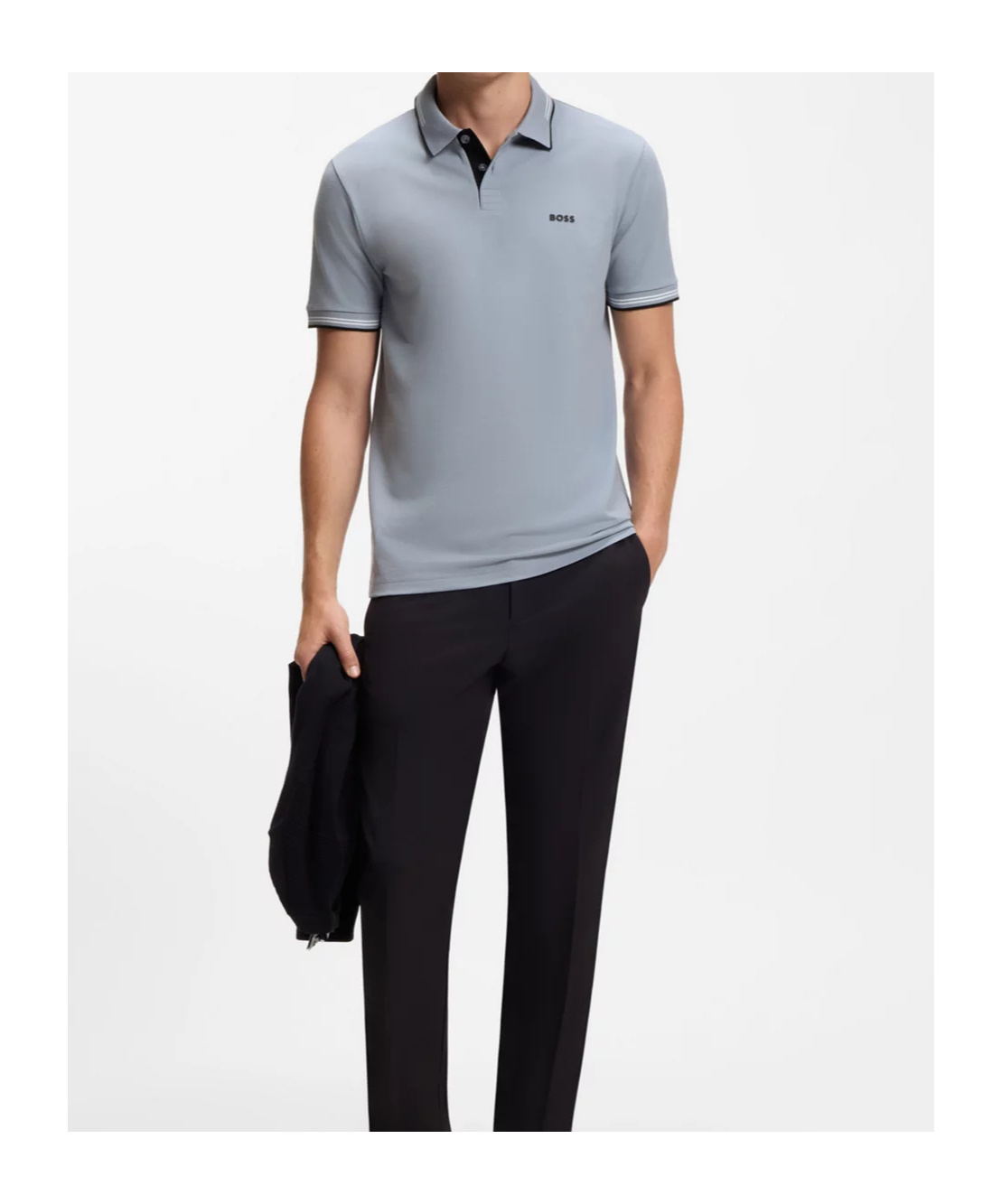 HUGO BOSS stretch-cotton slim-fit polo shirt with branding and stripes