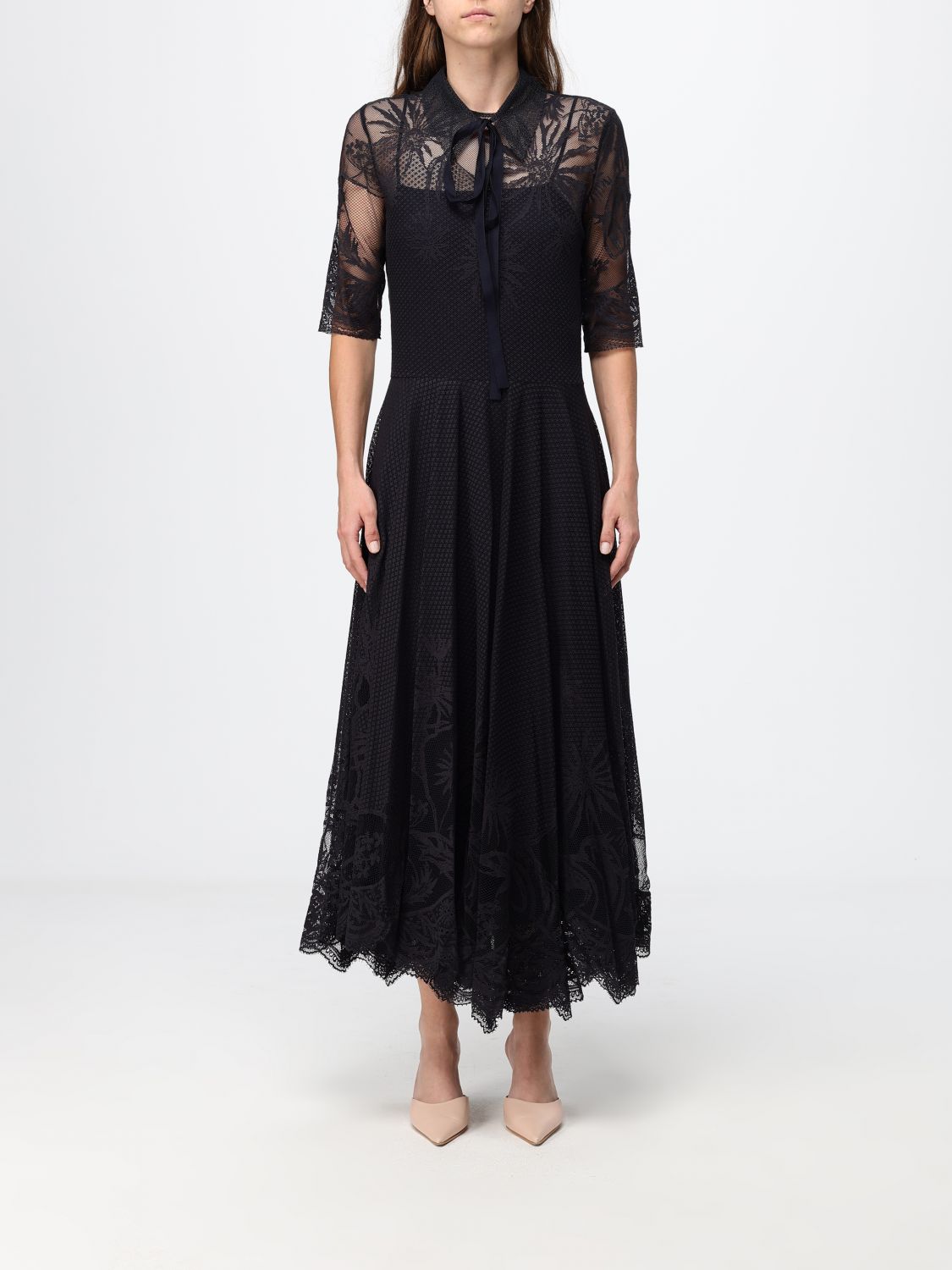 FABIANA FILIPPI Fabiana Filippi Lace Midi Chemisier Dress