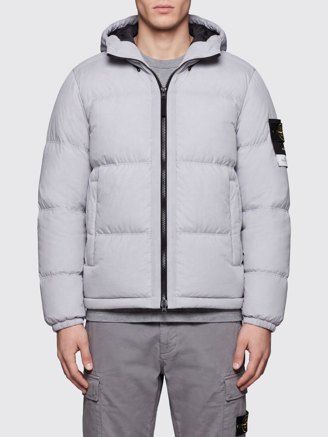 STONE ISLAND Stone Island Padded Ripstop Nylon Down Jacket with Removable Hood