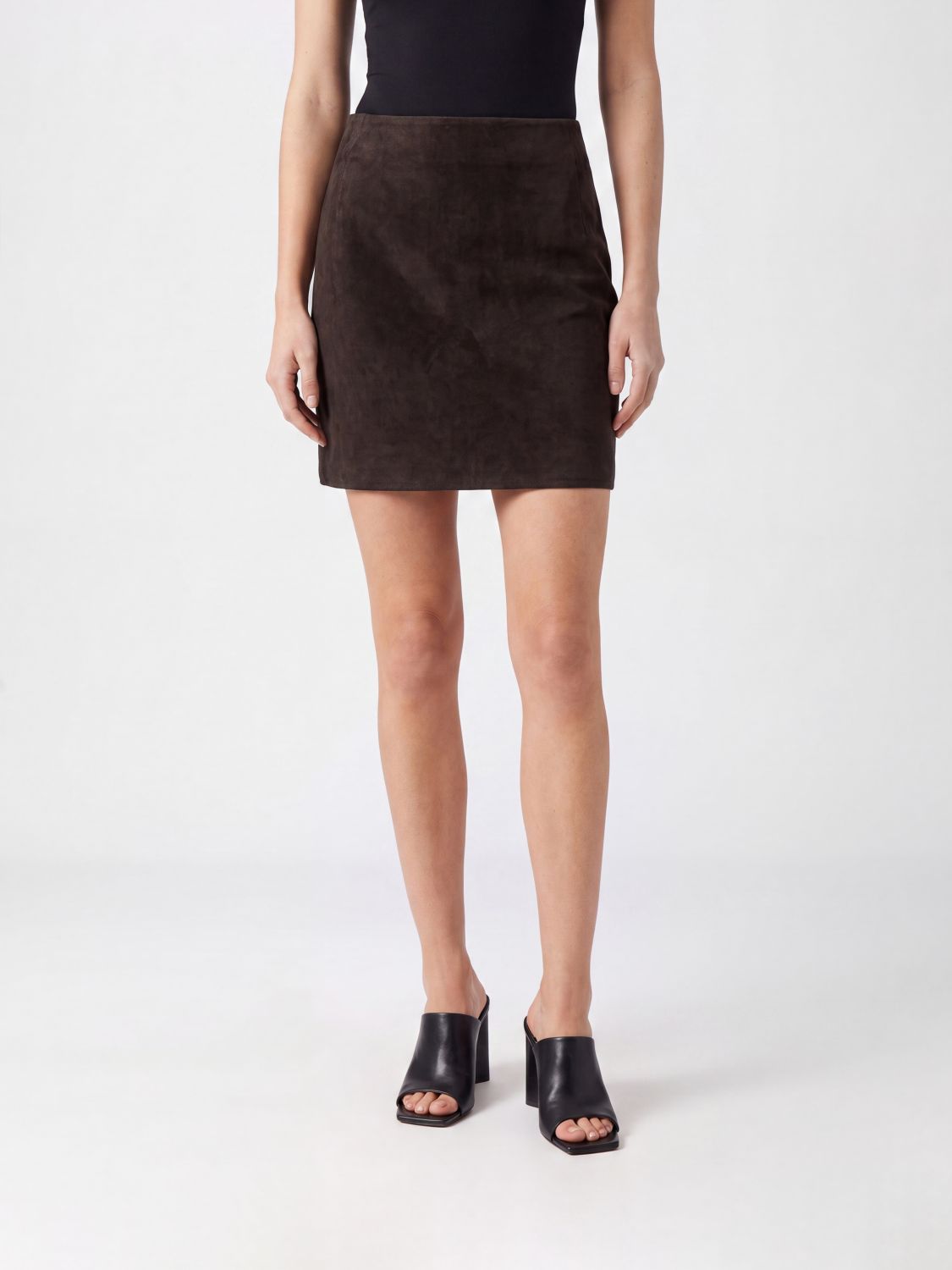 ROTATE BY BIRGER CHRISTENSEN Rotate Suede Zip-Up Mini Skirt