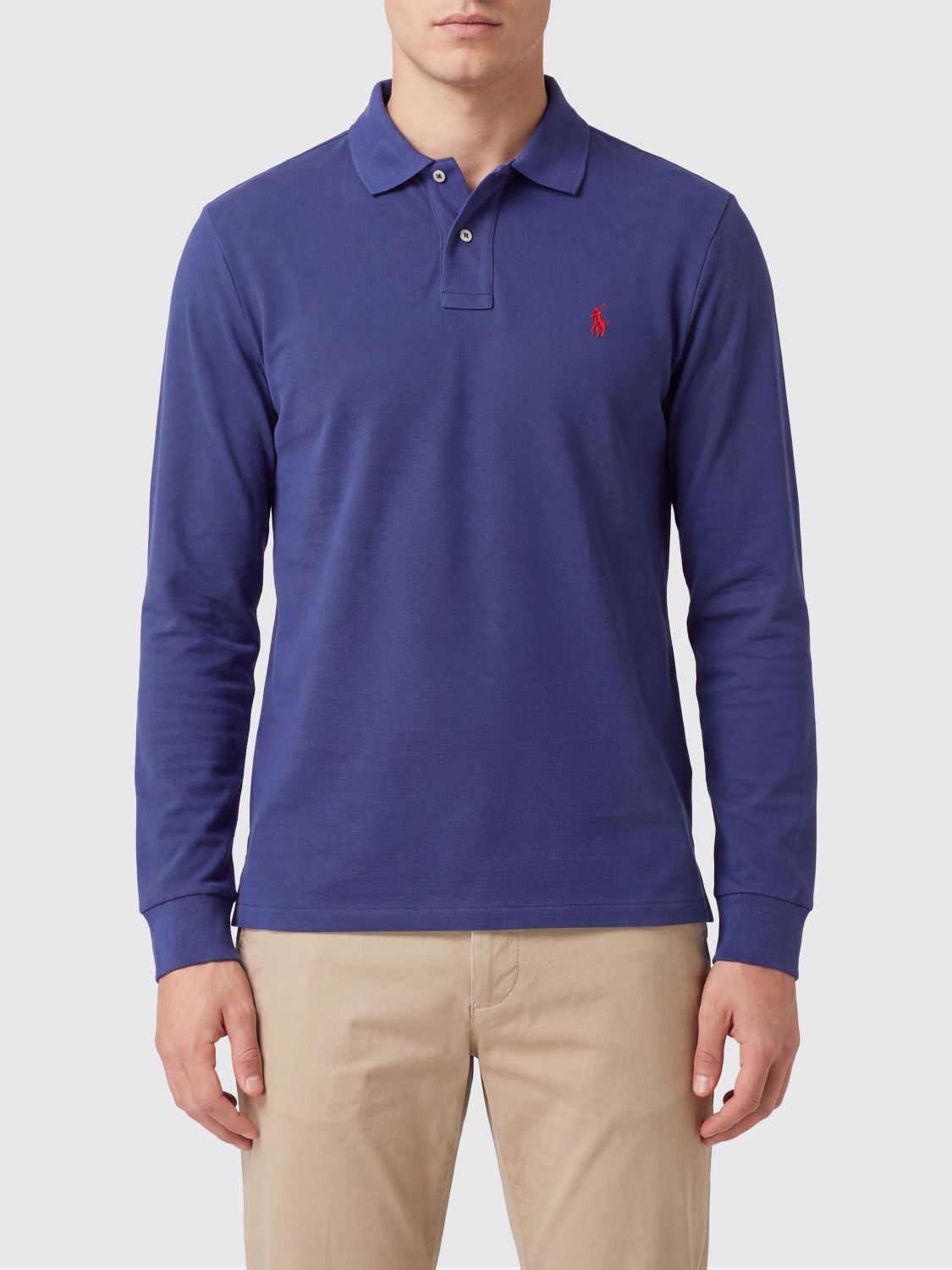 POLO RALPH LAUREN long-sleeved slim fit cotton polo shirt