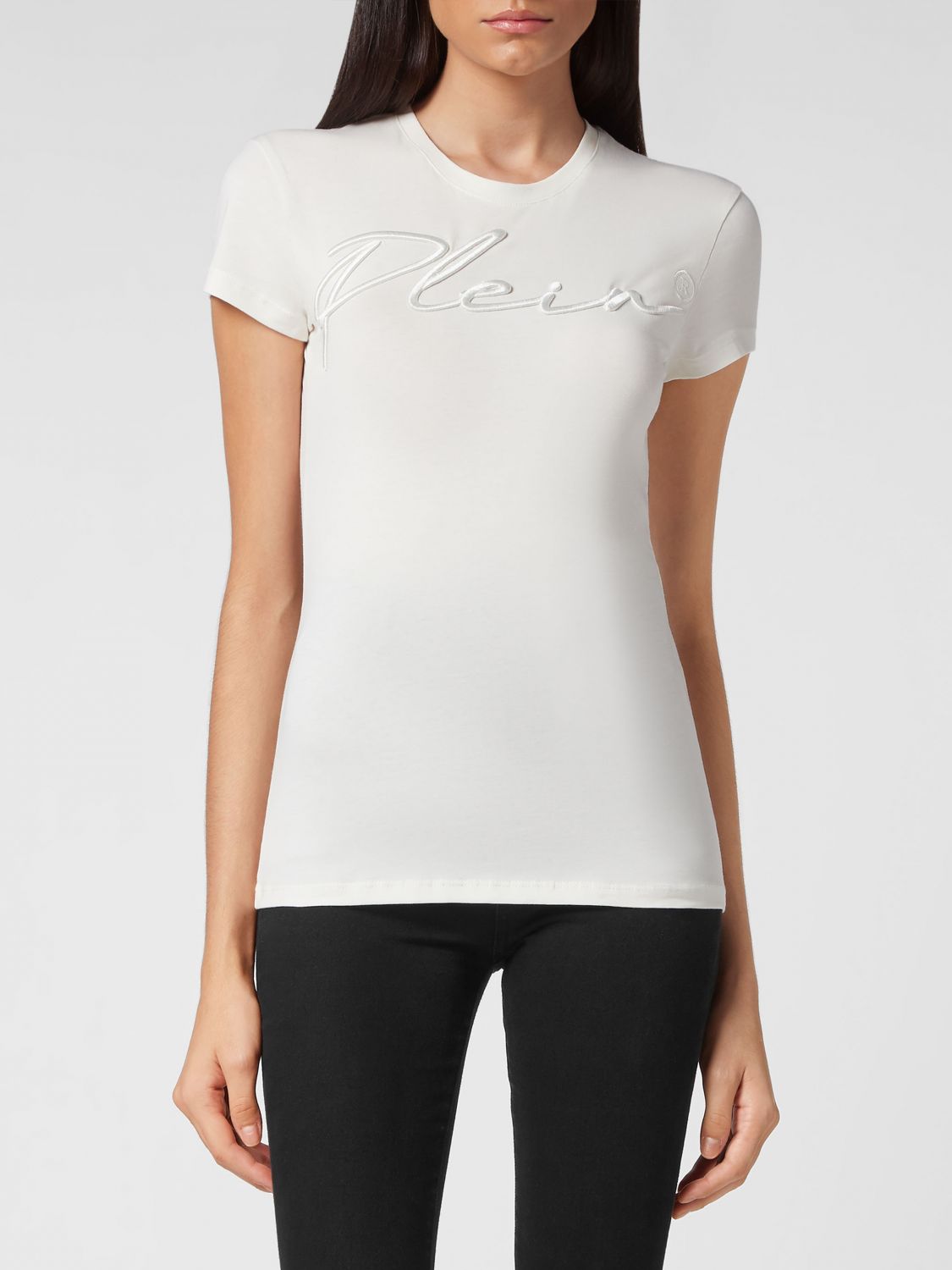 PHILIPP PLEIN Philipp Plein Slim Fit Crewneck T-Shirt with Embroidered Logo