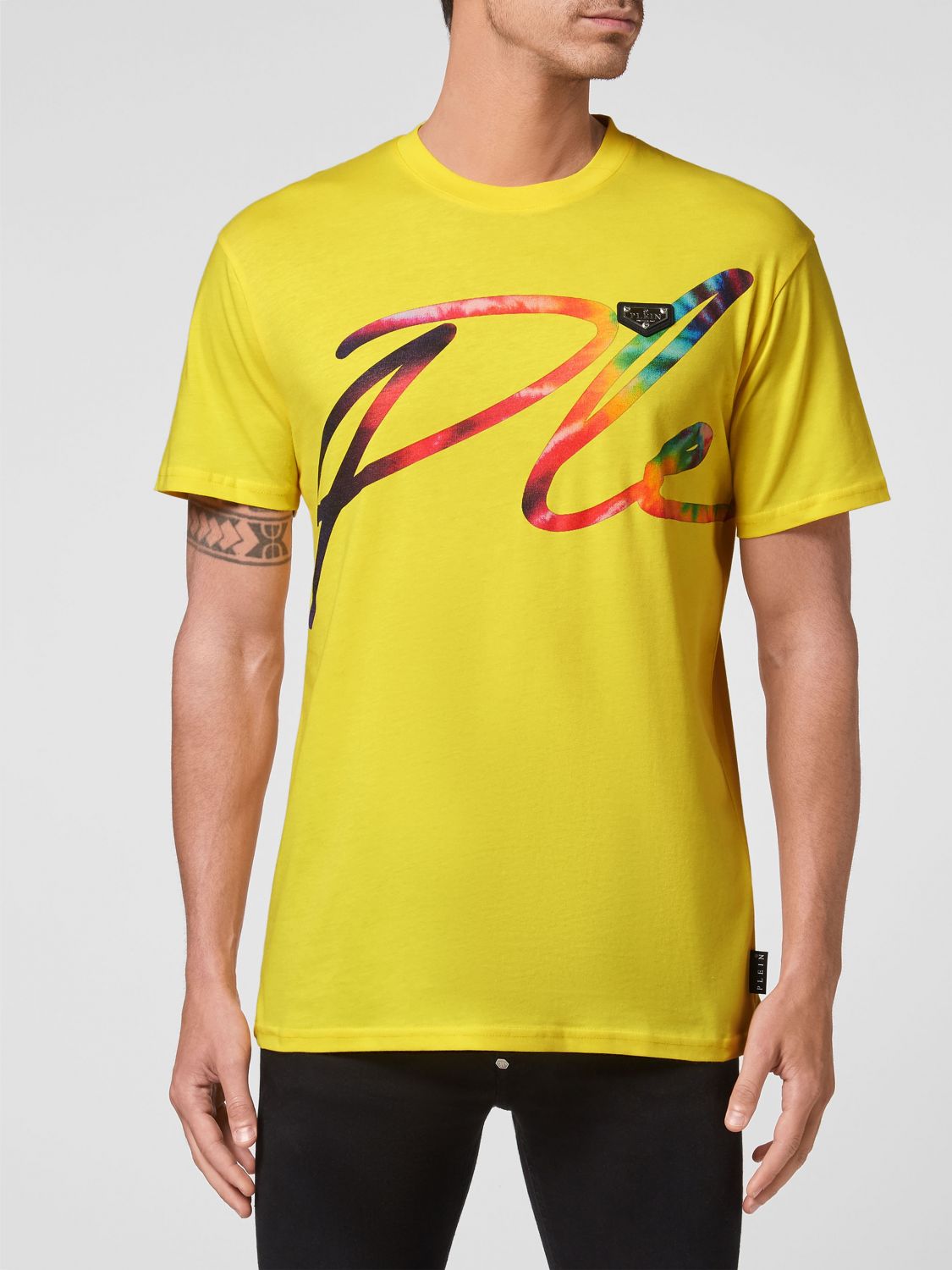 PHILIPP PLEIN short-sleeved jersey t-shirt with contrast logo print