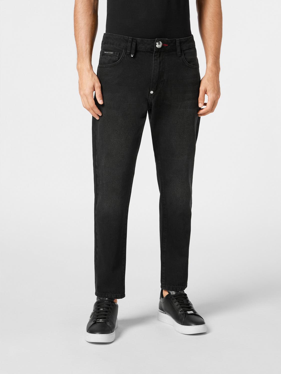 PHILIPP PLEIN Philipp Plein Detroit Mid-Rise Slim Fit Cotton Denim Jeans