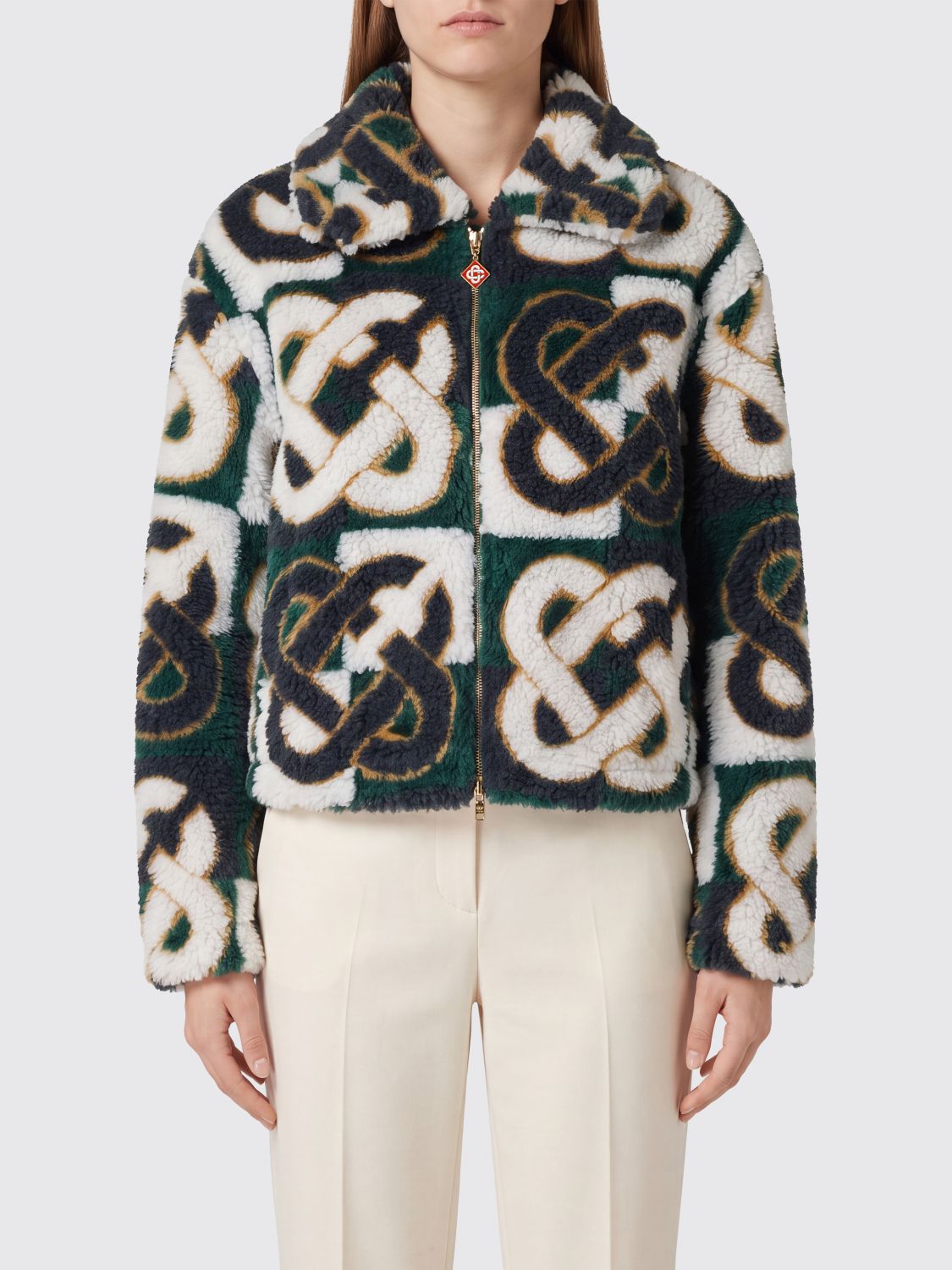 CASABLANCA Casablanca Printed Fleece Zip-Up Jacket