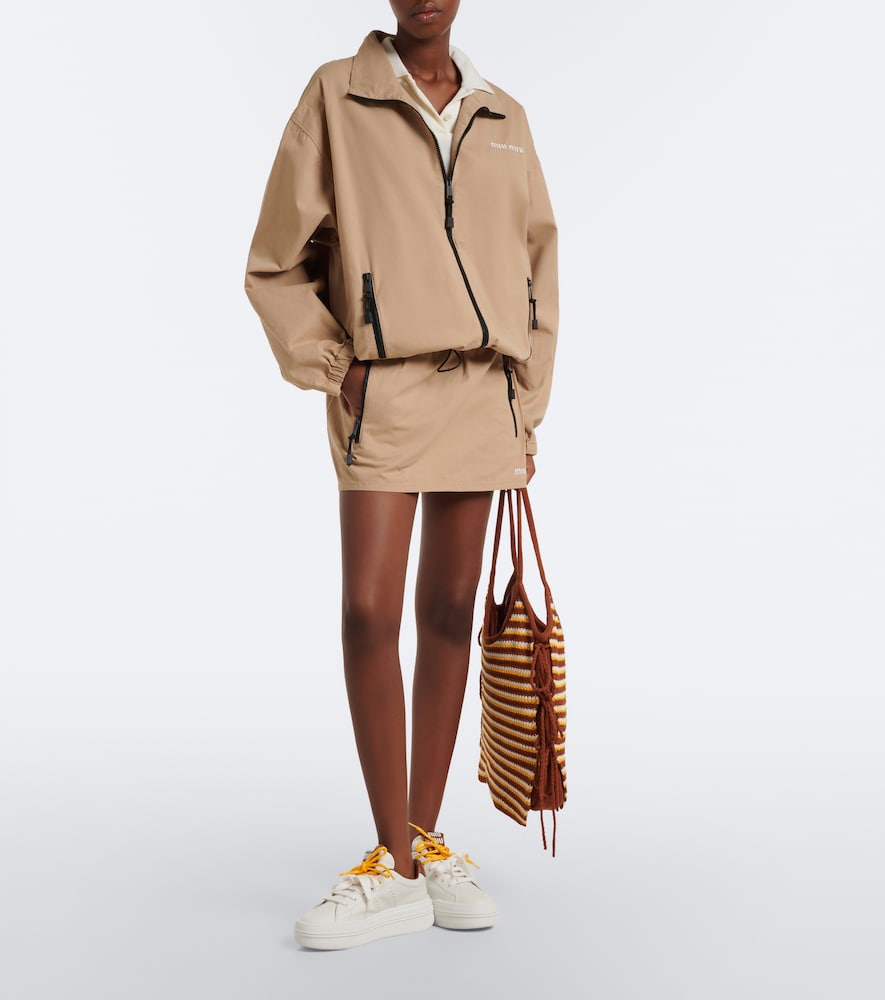 MIU MIU Miu Miu Leather Platform Lace-Up Sneakers