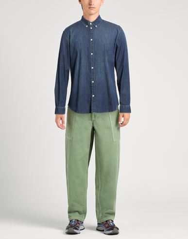 DONDUP man denim shirt blue size s cotton, elastane