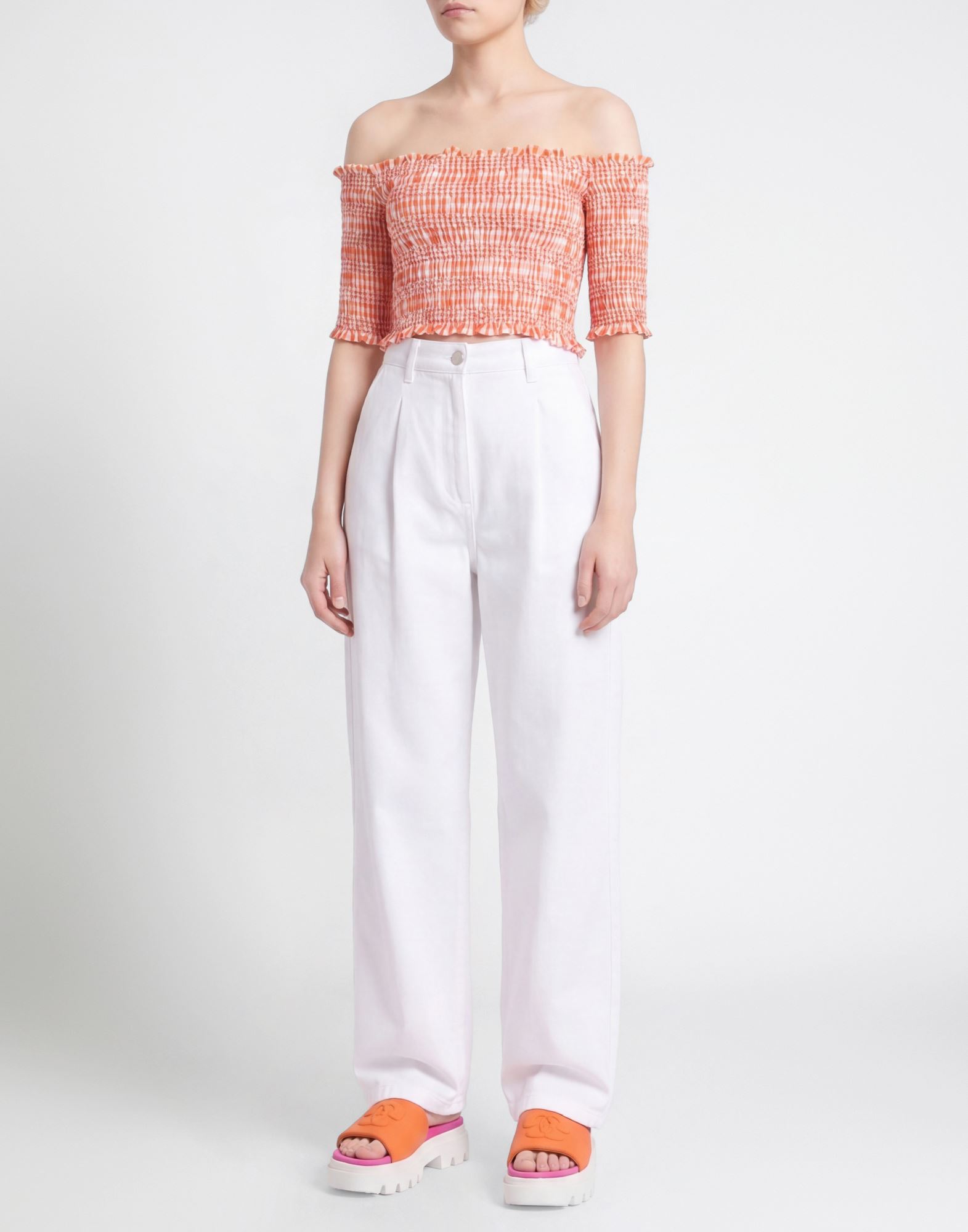 KENZO KENZO Cropped Off-the-Shoulder Poplin Top
