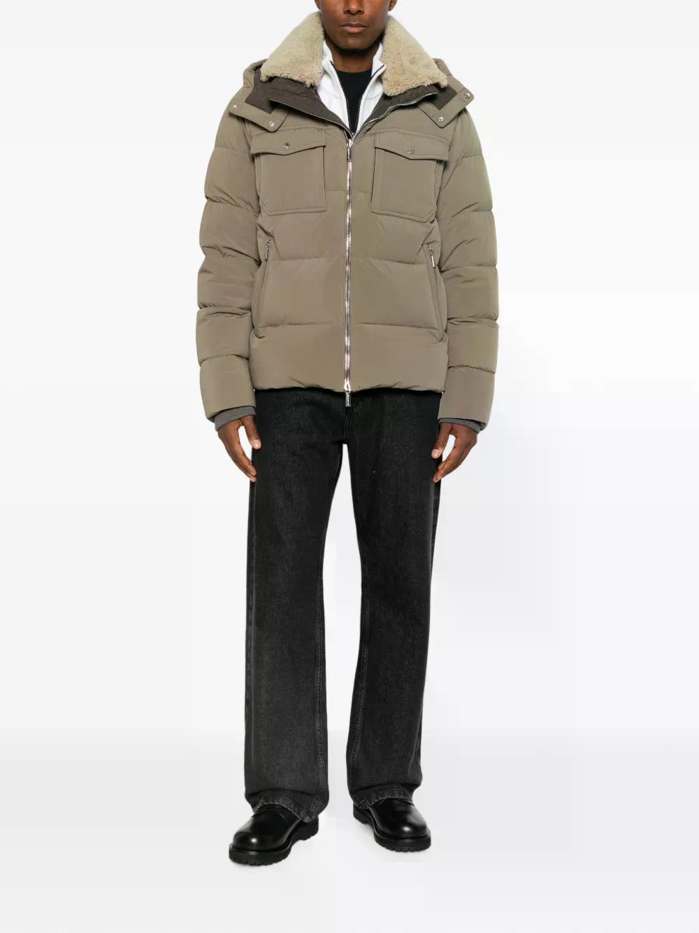 MOORER Moorer Shearling Collar Padded Jacket